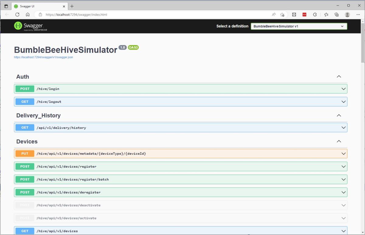 Swarm Space – Bumblebee Hive Basic Emulator | devMobile's blog