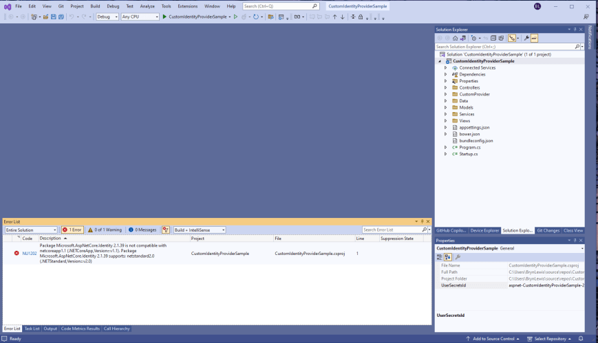 .NET ASP.NET Core Custom Identity Provider Sample Update | devMobile's blog